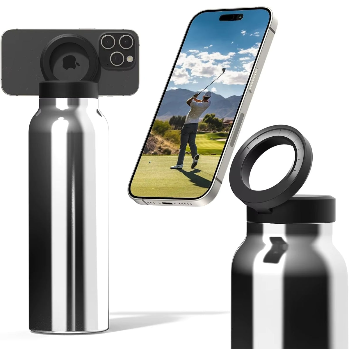 HydroMag Water Bottle With MagSafe Holder