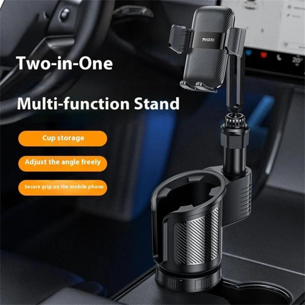 YESIDO C273 2 in 1 Car Cup Holder Phone Mount Adjustable 4.7-7.2 Inch
