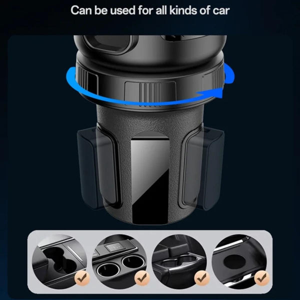 YESIDO C273 2 in 1 Car Cup Holder Phone Mount Adjustable 4.7-7.2 Inch