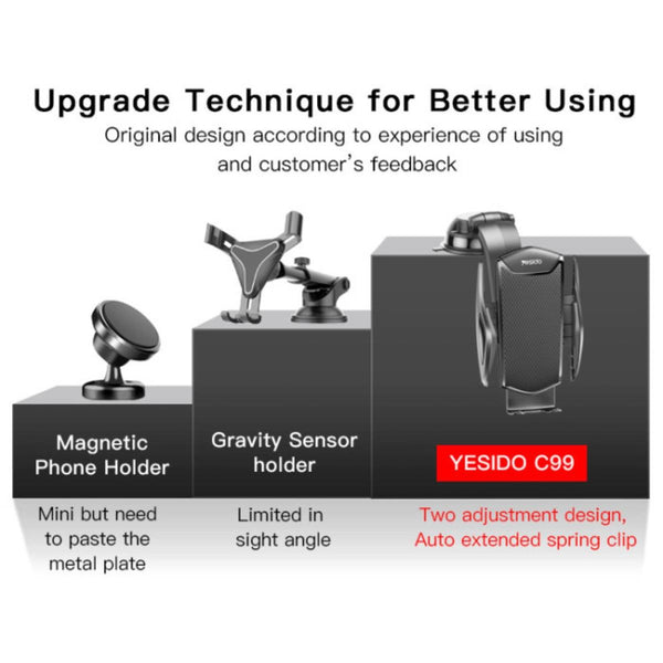 YESIDO C99 Spring Clip Phone Holder