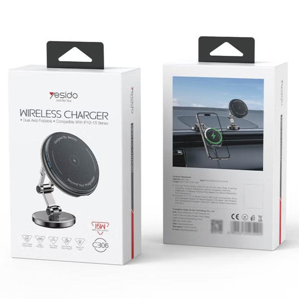 Yesido C306 Magnetic Wireless Charger & Phone Holder 15W Fast Charging
